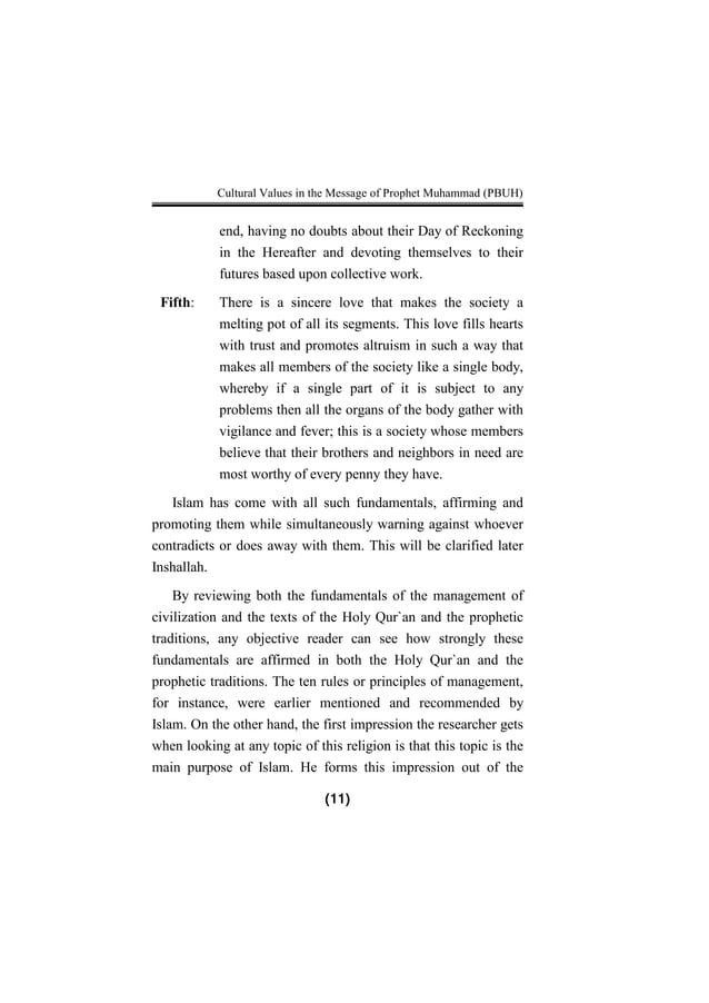 Cultural values in the message of Prophet Muhammad ﷺ | PDF