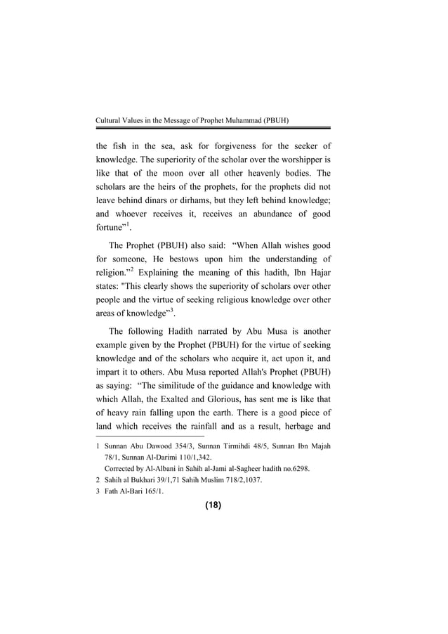 Cultural values in the message of Prophet Muhammad ﷺ | PDF