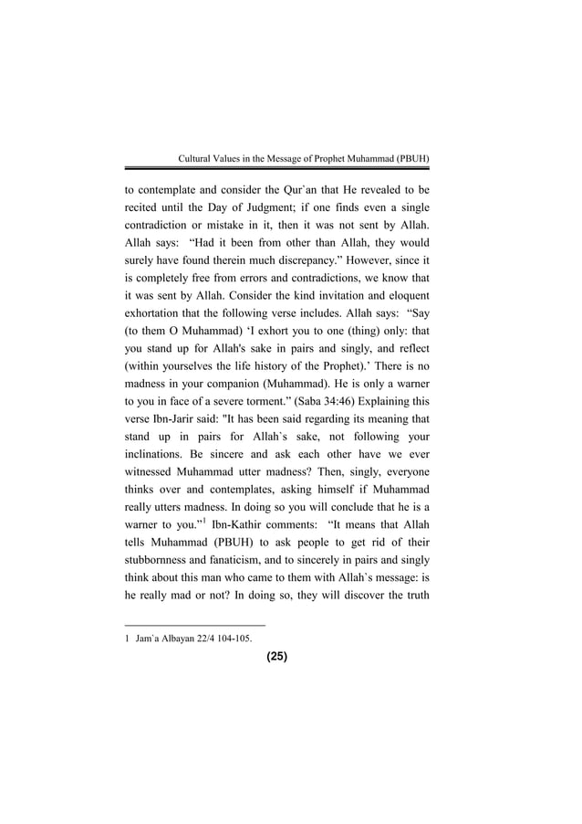 Cultural values in the message of Prophet Muhammad ﷺ | PDF