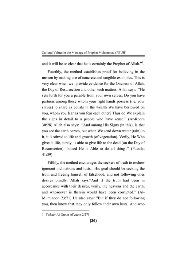 Cultural values in the message of Prophet Muhammad ﷺ | PDF