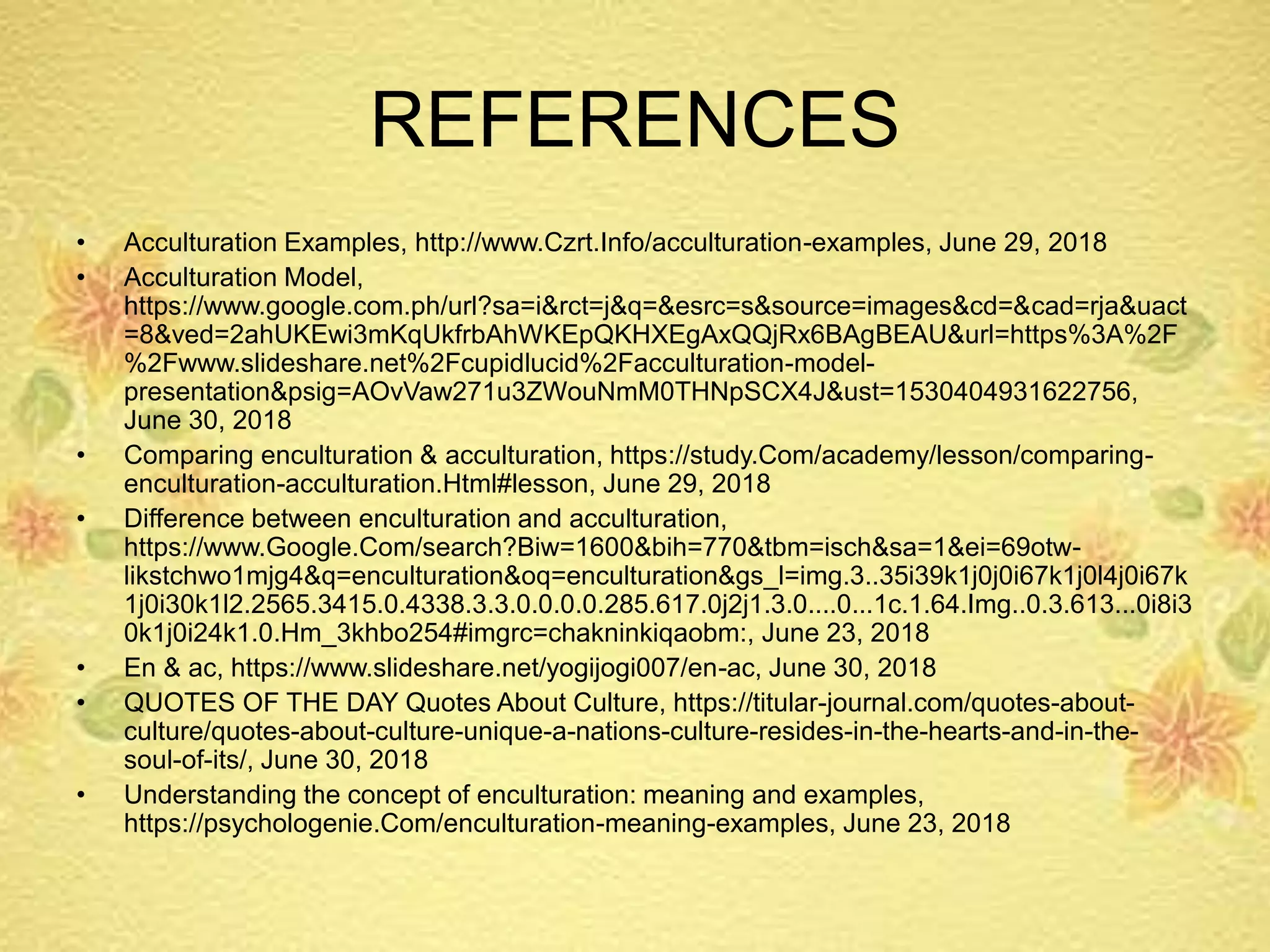 Enculturation and acculturation | PPTX