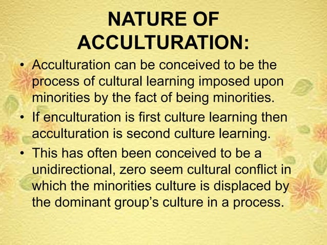 Enculturation And Acculturation Pptx
