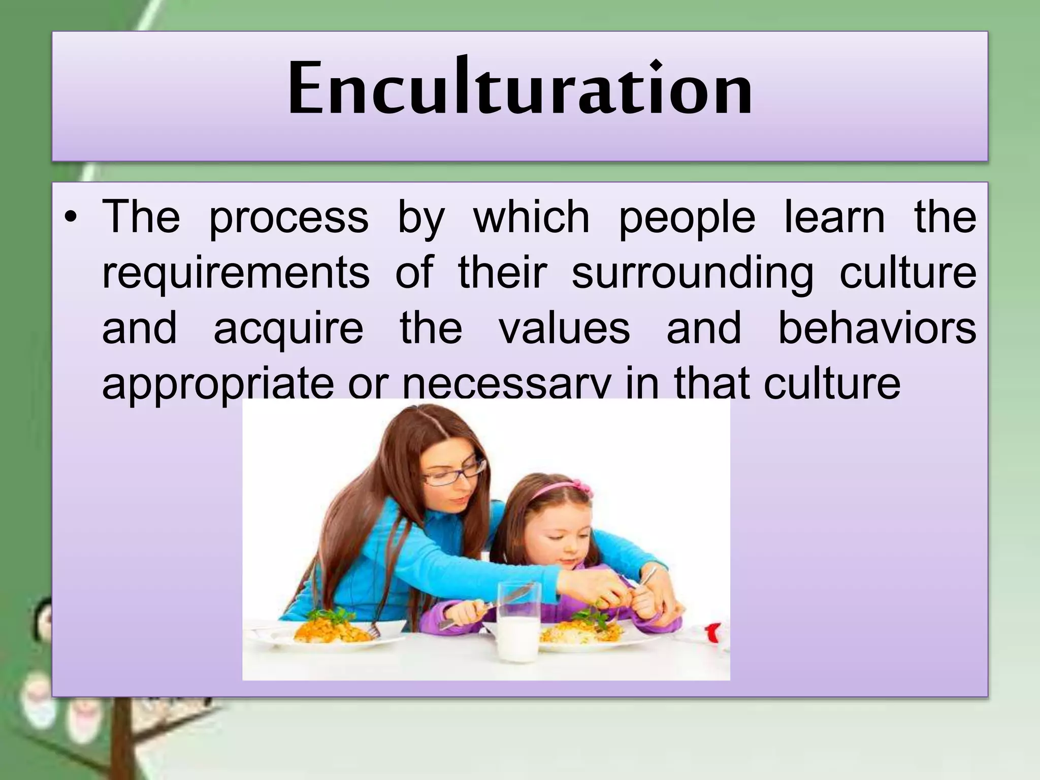 Enculturation and socialization | PPTX