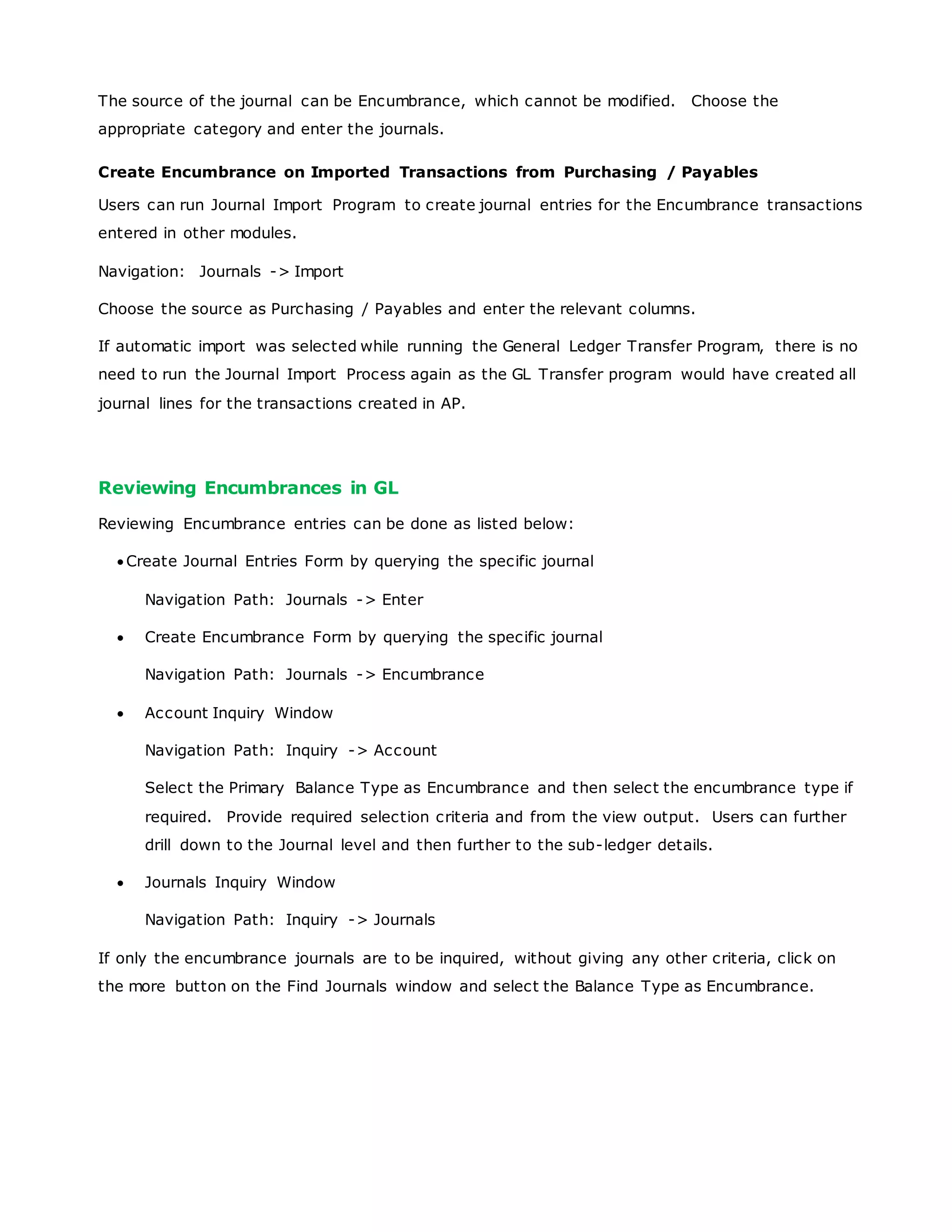 Encumbrance Accounting | DOCX