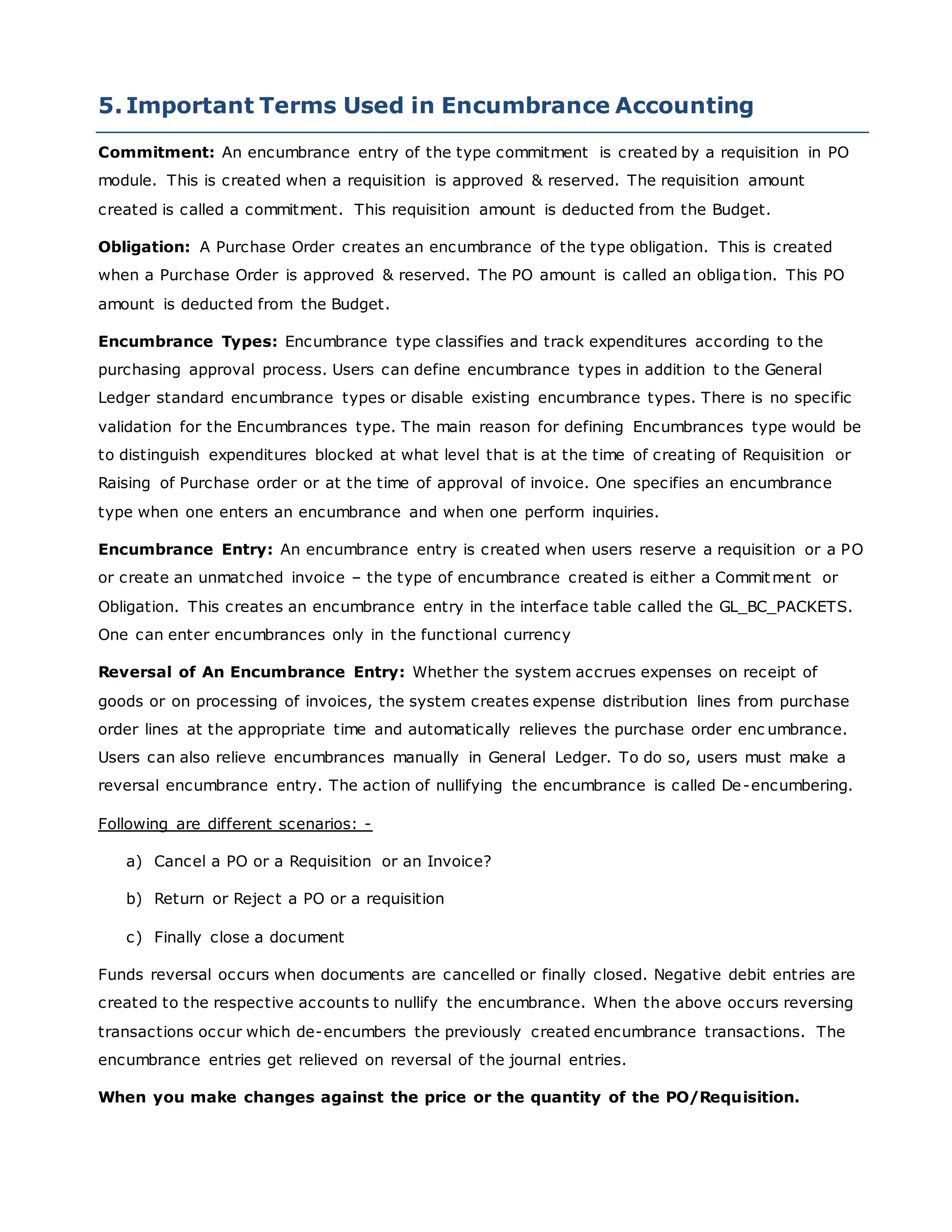 Encumbrance Accounting | DOCX