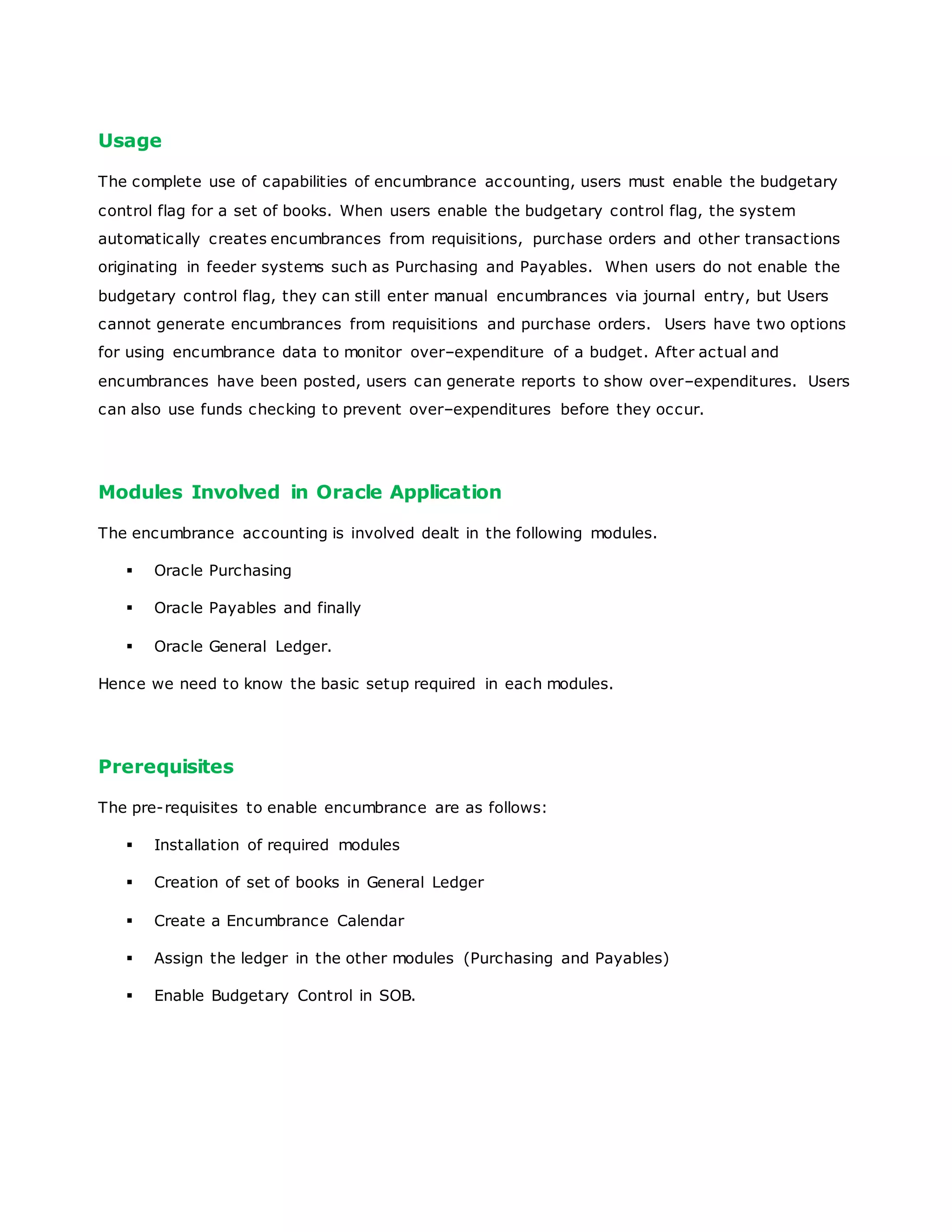 Encumbrance Accounting | DOCX