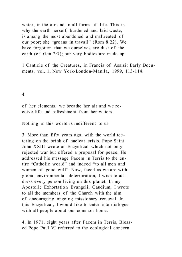 ENCYCLICAL LETTER LAUDATO SI’OF THE HOLY FATHER | PDF