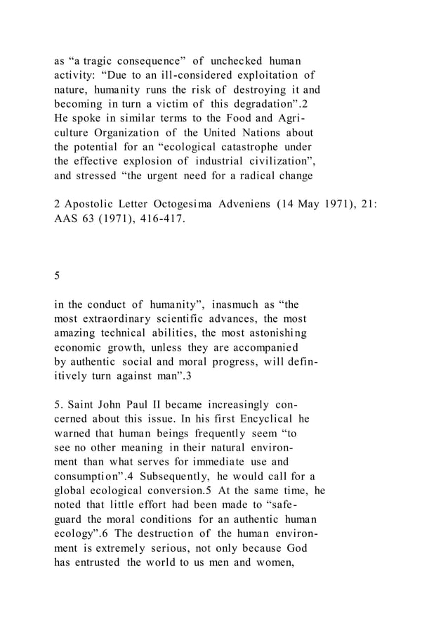 ENCYCLICAL LETTER LAUDATO SI’OF THE HOLY FATHER | PDF