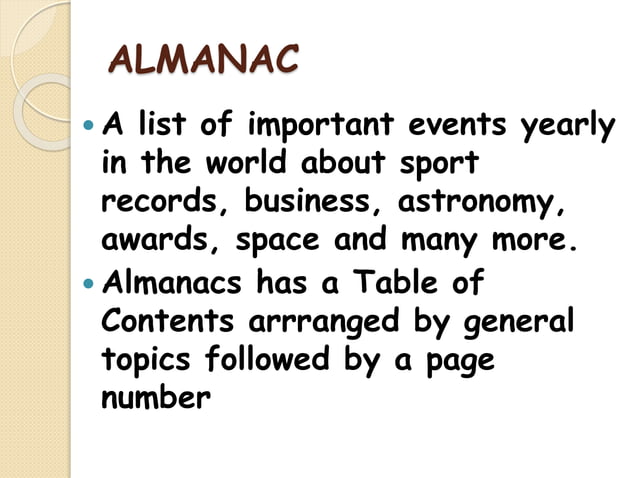 Encyclopedia,almanac,atlas | PPTX