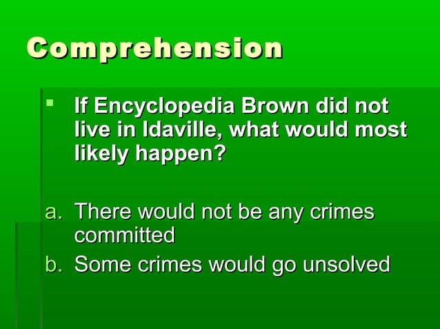 Encyclopedia Brown and the Case of the Slippery Salamander | PPT