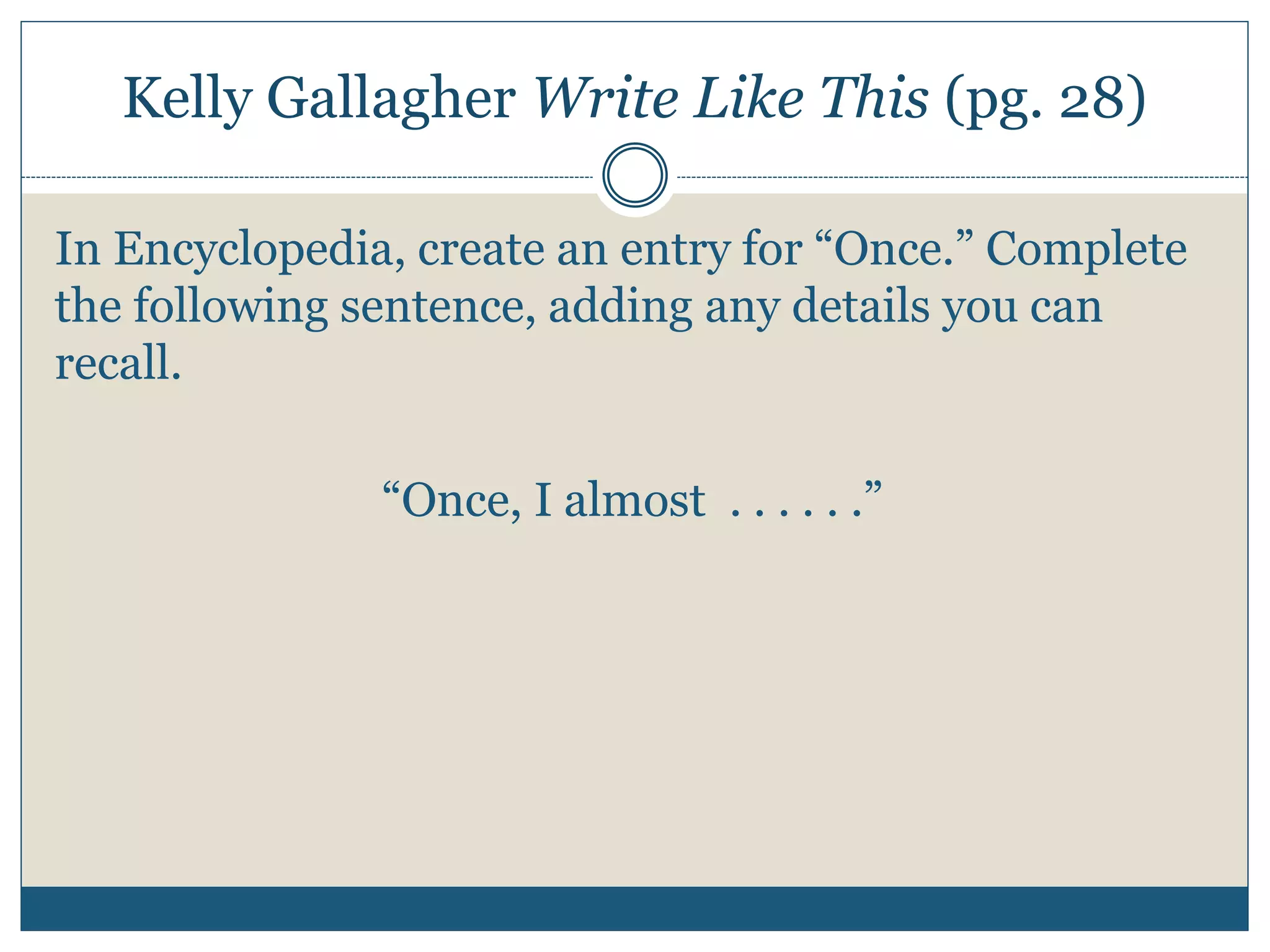 Encyclopedia of an Ordinary Life Writing Prompts, Adapted from ...