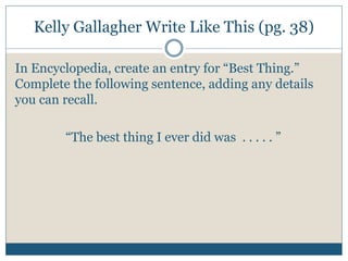 Encyclopedia of an Ordinary Life Writing Prompts, Adapted from ...