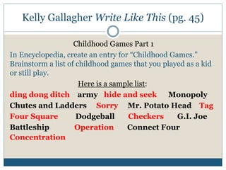 Encyclopedia of an Ordinary Life Writing Prompts, Adapted from ...