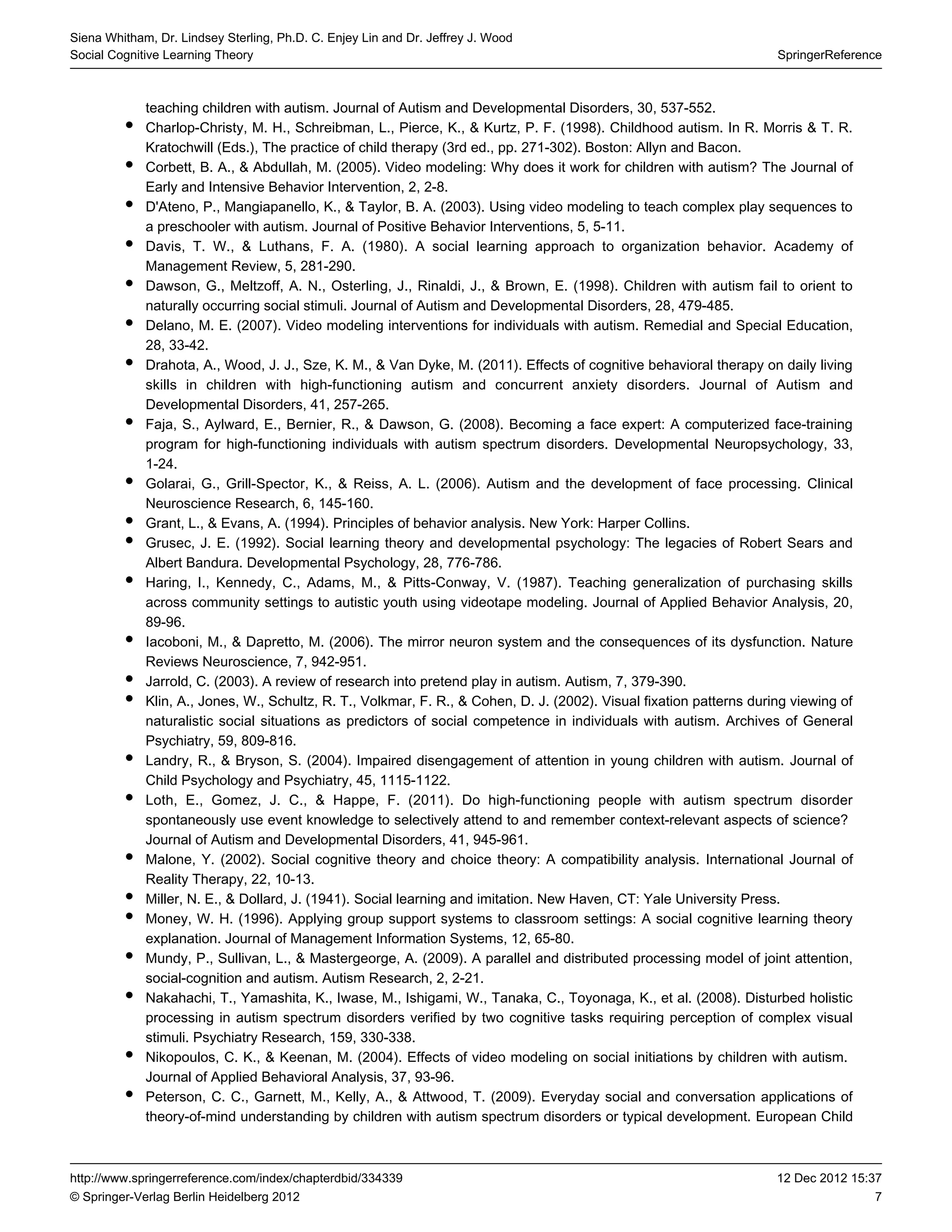 Encyclopedia of autism spectrum disorders | PDF