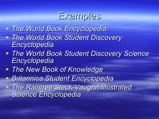 Encyclopedias | PPT