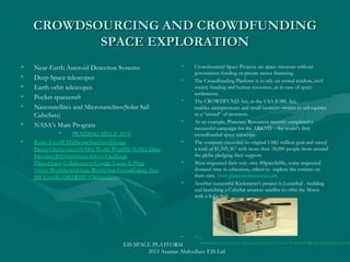 Space Platform | PPT | Space and Astronomy | Science