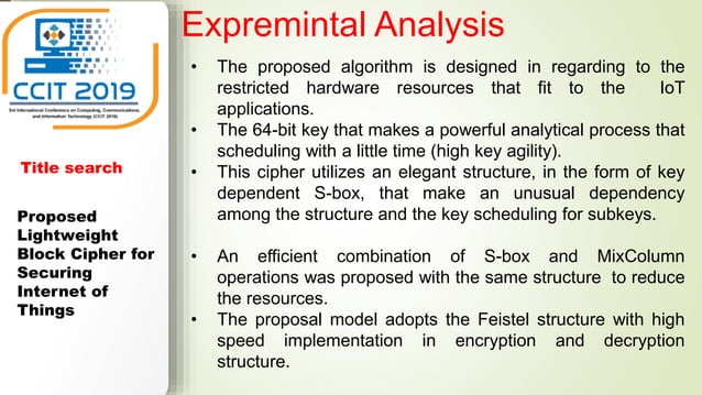 Proposed Lightweight Block Cipher Algorithm For Securing Internet Of Things Ppt