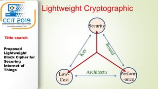 Proposed Lightweight Block Cipher Algorithm for Securing Internet of Things | PPT