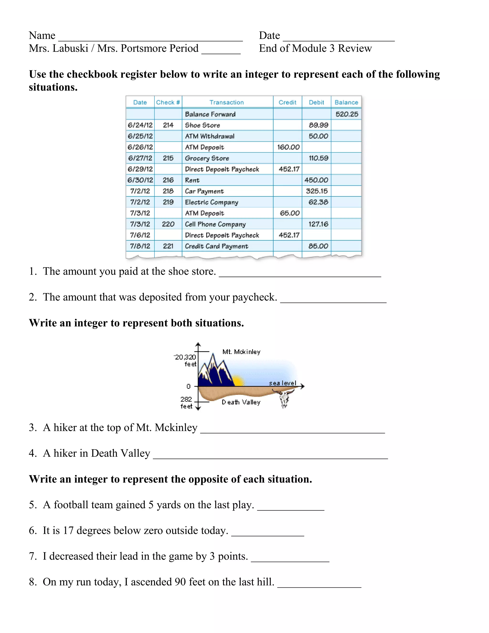 End of module 3 review | DOCX