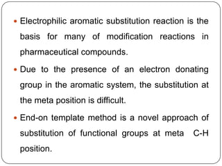 End on template method for meta C-H activation | PPT