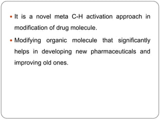 End on template method for meta C-H activation | PPT