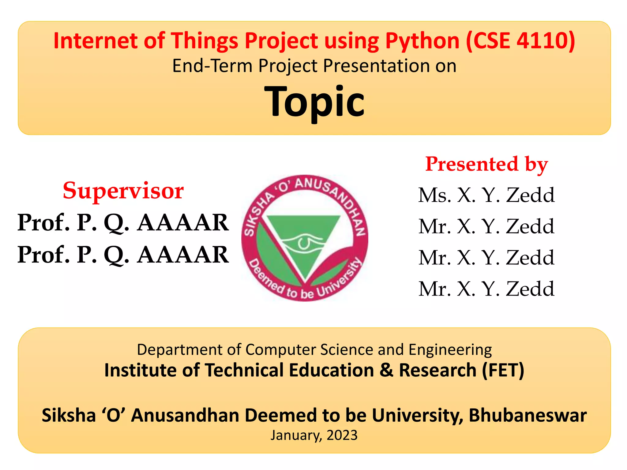 End-Term Project Presentation Template.pptx | Technology & Computing