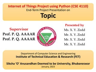 End-Term Project Presentation Template.pptx | Technology & Computing