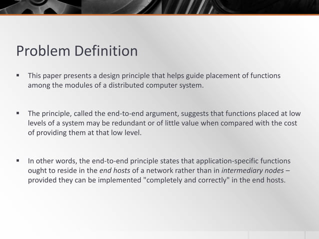 End to-end arguments in system design | PPTX | Computer Networking | Computing
