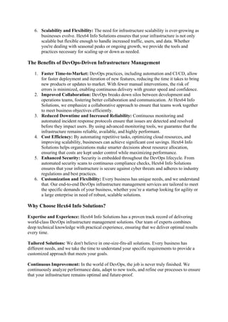 End-to-End Infrastructure Management with Hex64 Info Solutions DevOps Services | PDF