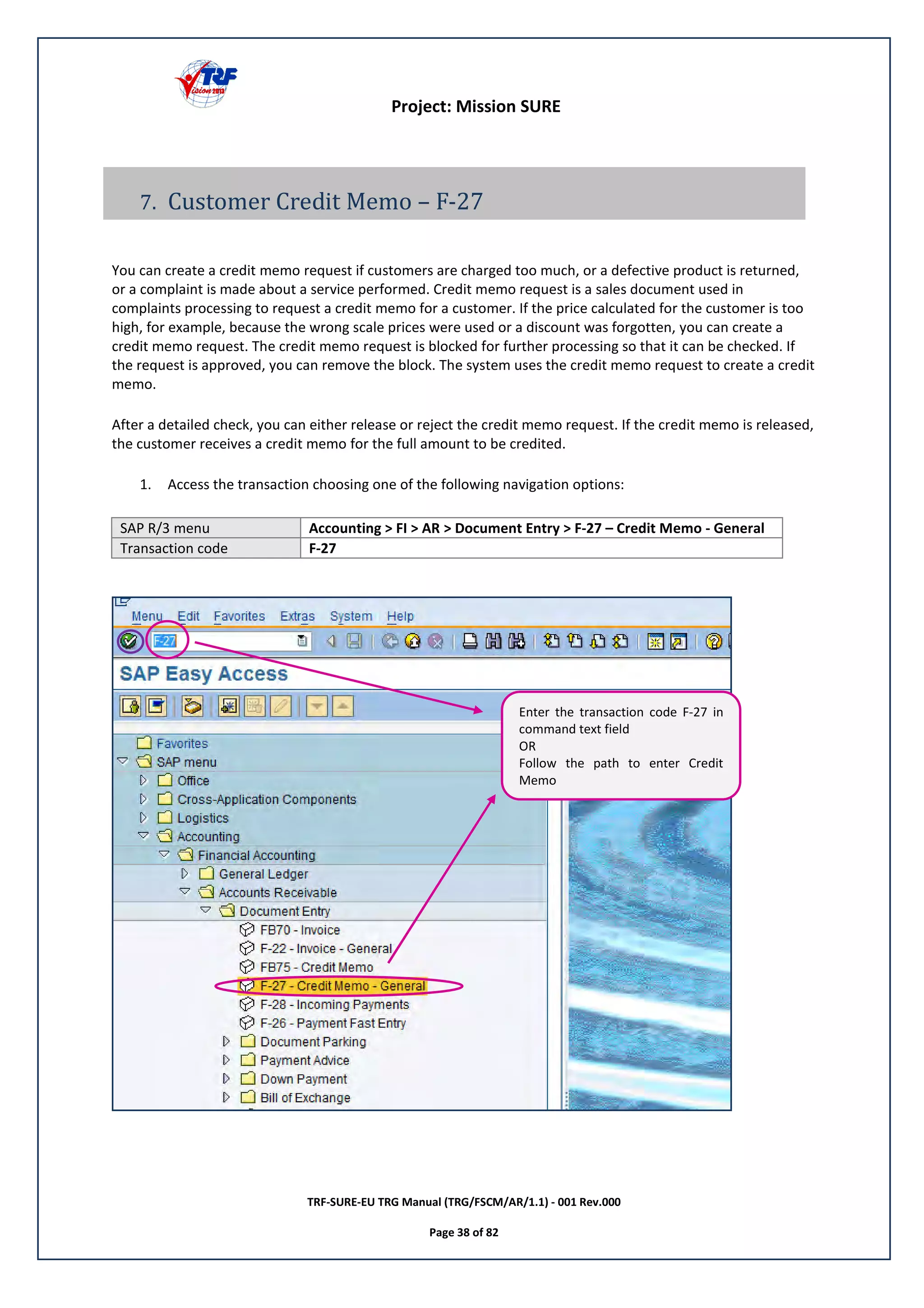 SAP FI AR: End User Guide for Beginners | PDF