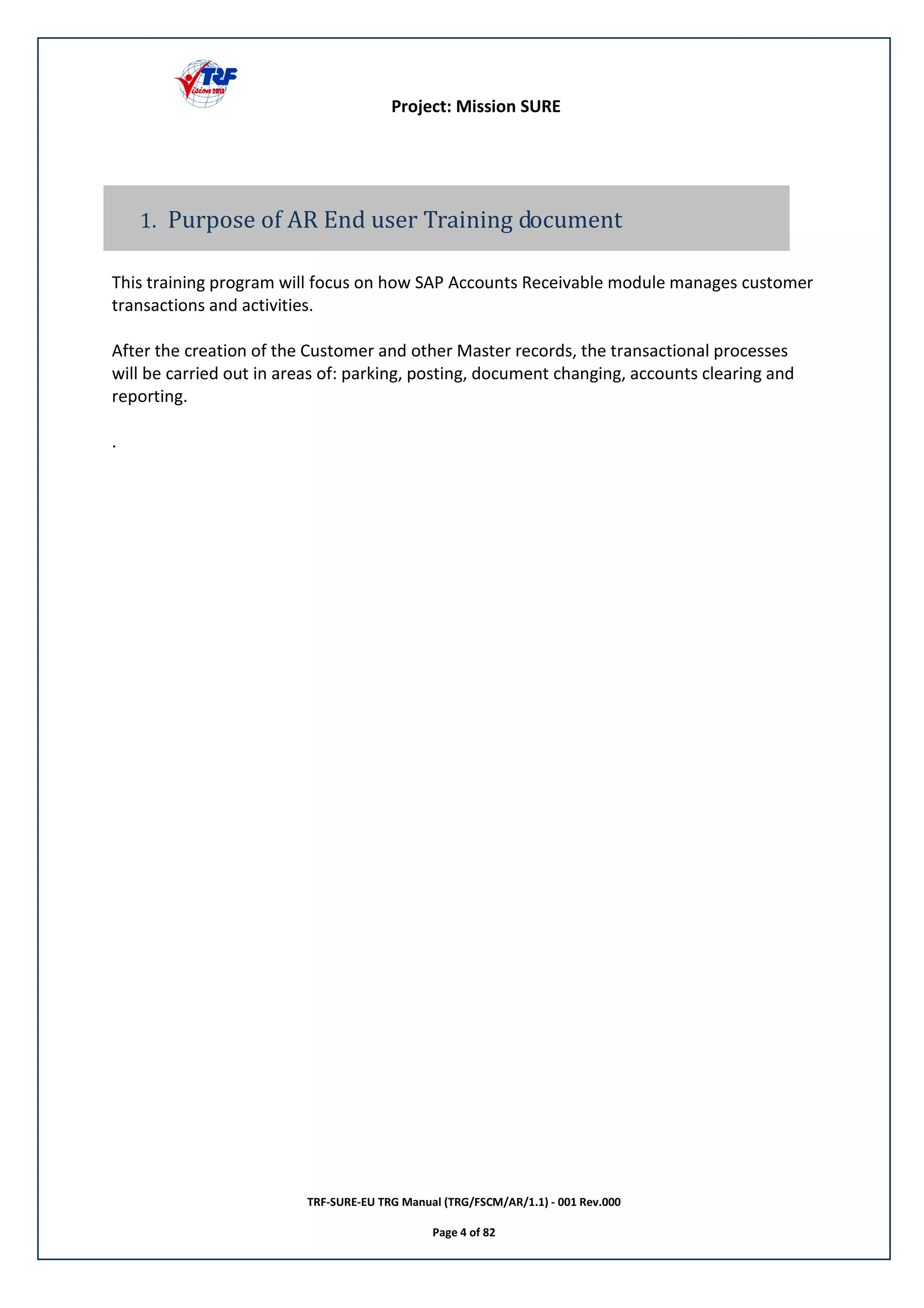 SAP FI AR: End User Guide for Beginners | PDF