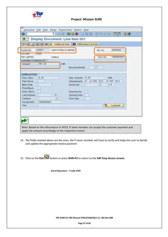 SAP FI AR: End User Guide for Beginners | PDF