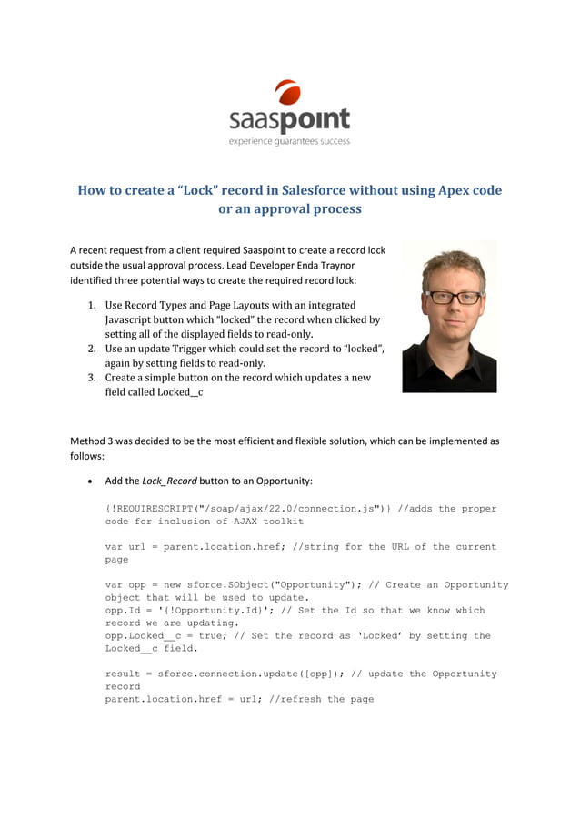 How-to Create a 'Lock' record in Salesforce | PDF