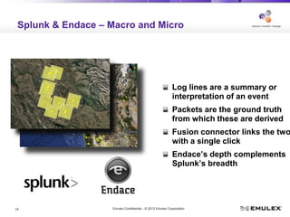 Network Forensics for Splunk, an Emulex presentation | PPT