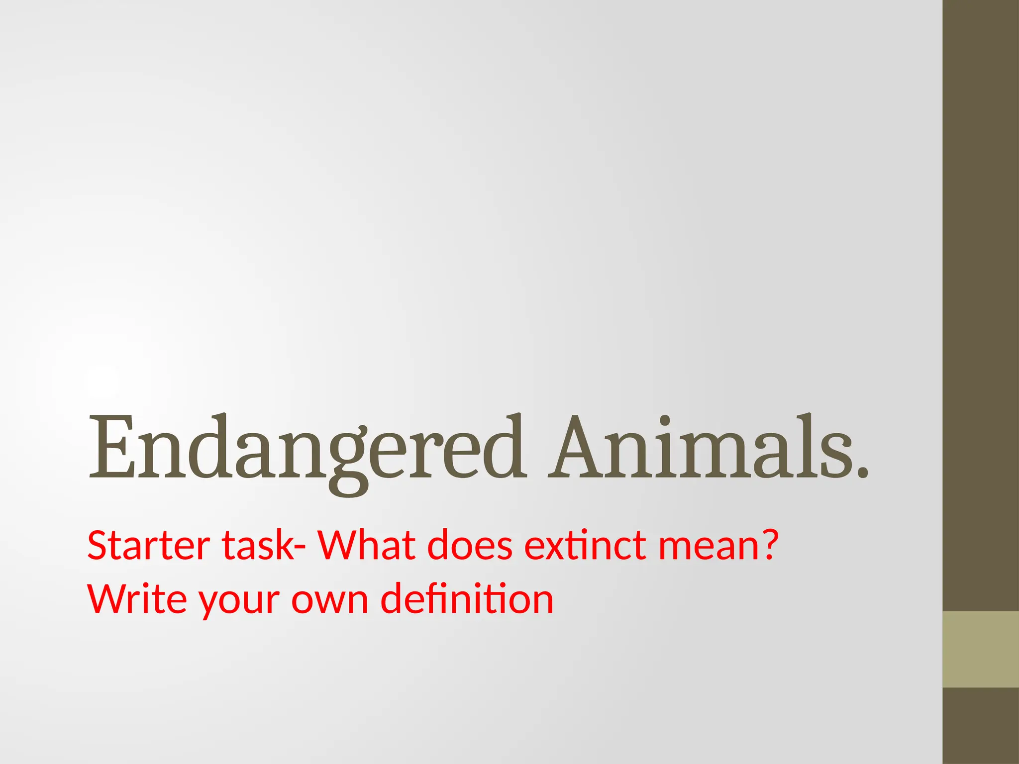 Endangered-animals and why they are endangered | PPTX