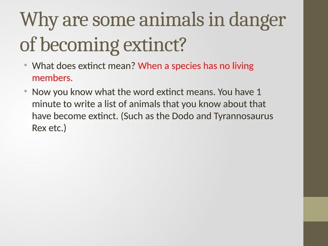 Endangered-animals and why they are endangered | PPT