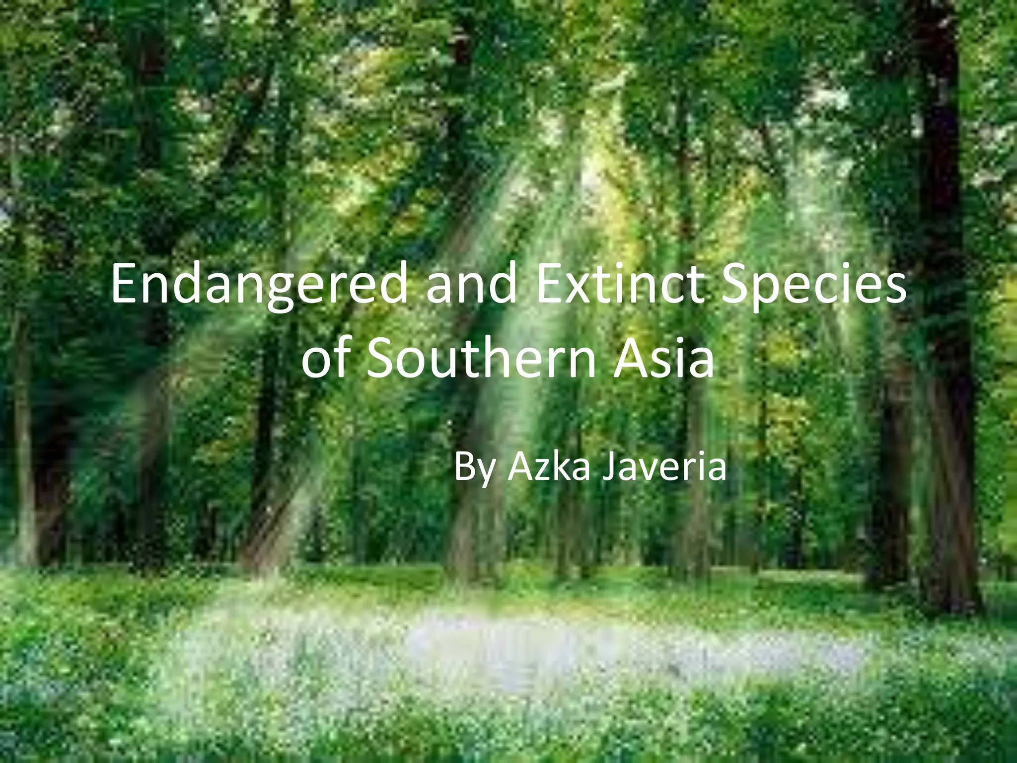 Endangered and extinct species of southern asia | PPTX