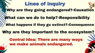 Endangered Animals, risk of extinction.. | PPT