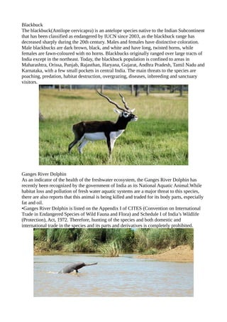 Endangered animals of india | PDF