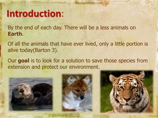 Endangered animals project | PPTX | Environment | Science
