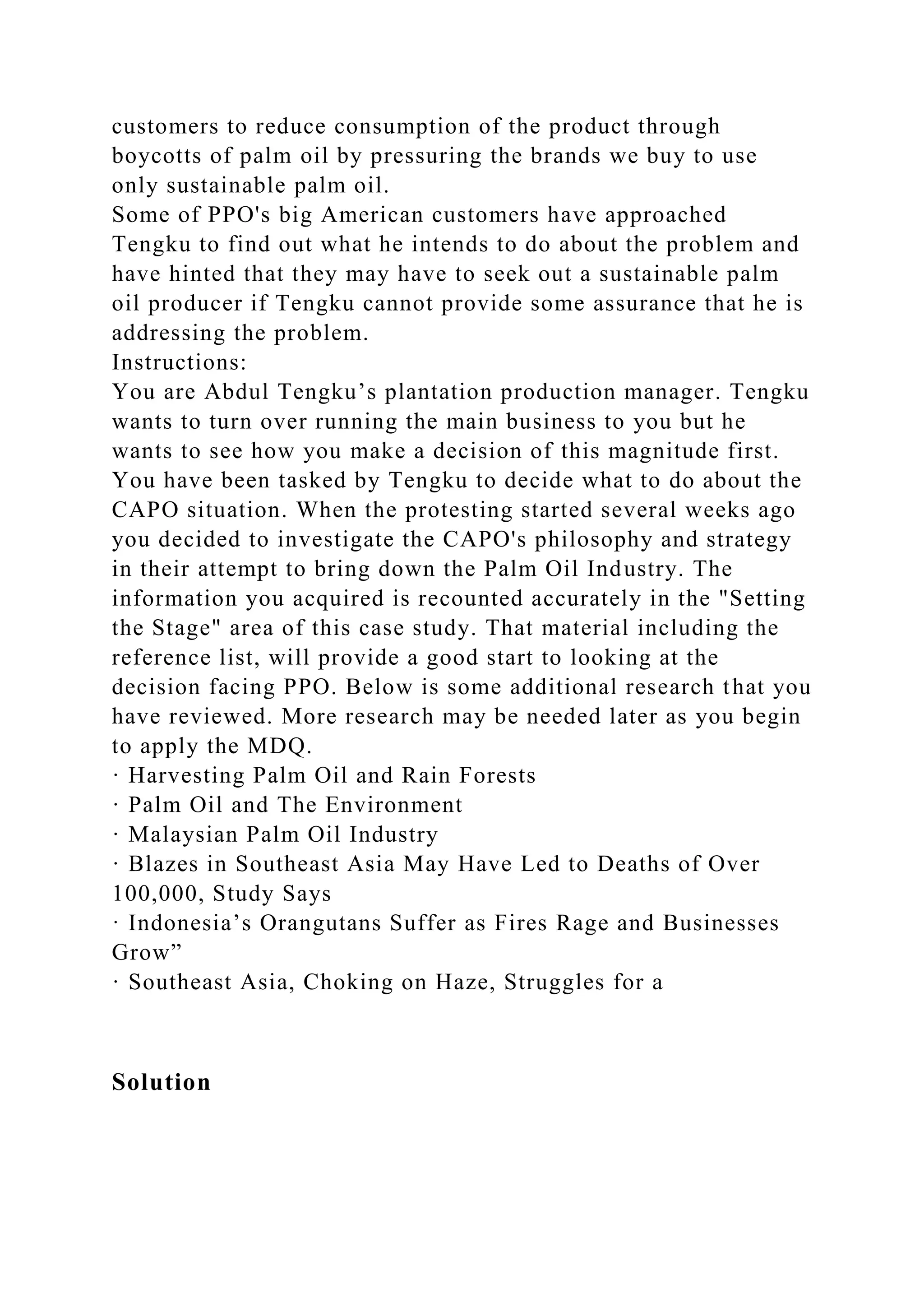 Endangered Orangutans and the Palm Oil IndustryProject Purpose.docx