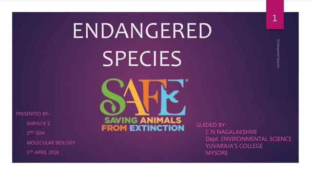 Endangered Species | PPTX | Environment | Science