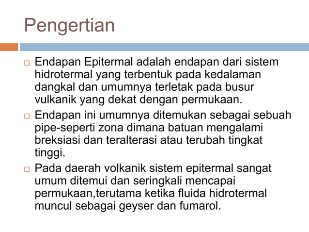Endapan epithermal agus sabar | PPTX
