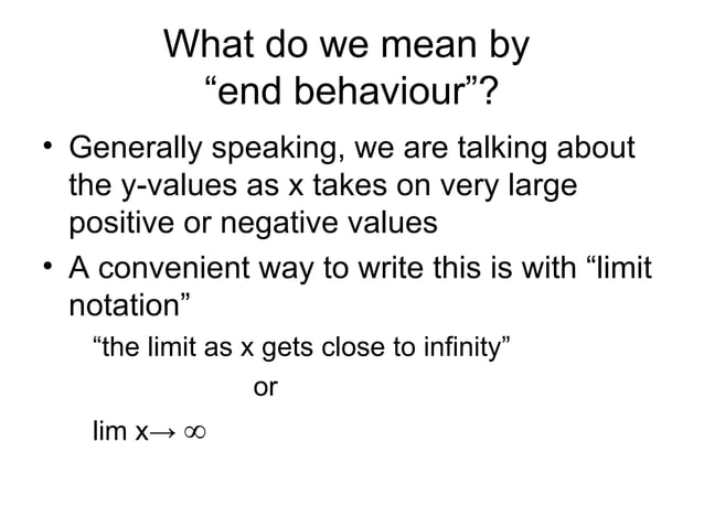 End Behaviour Of Functions | PPT