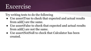 Intro to java test frameworks | PPT