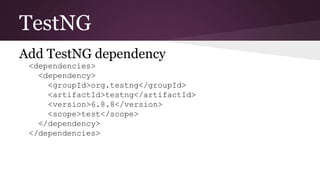 Intro to java test frameworks | PPT