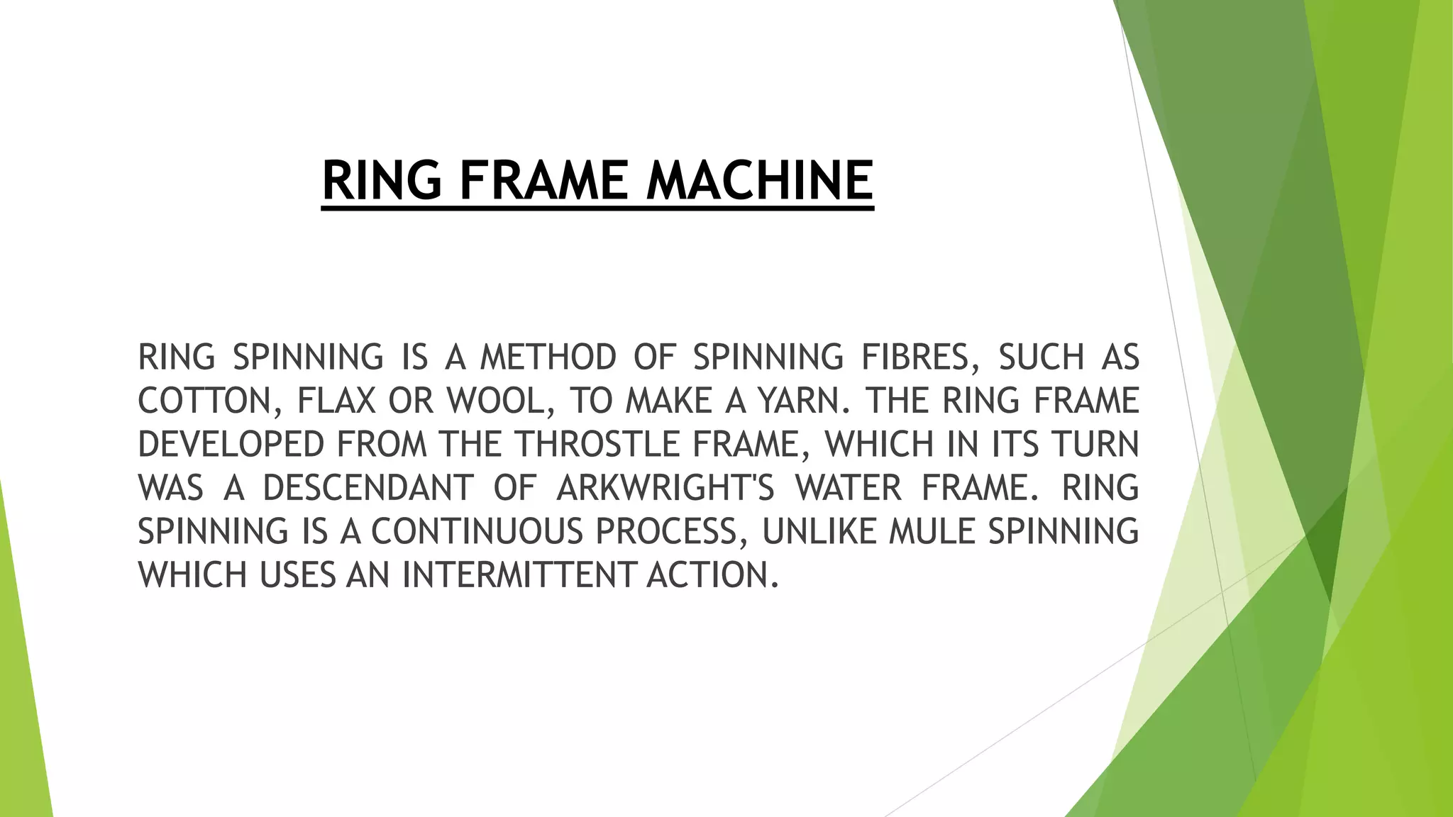 End breakage at ring frame. Ring frame machine breakage | PPTX