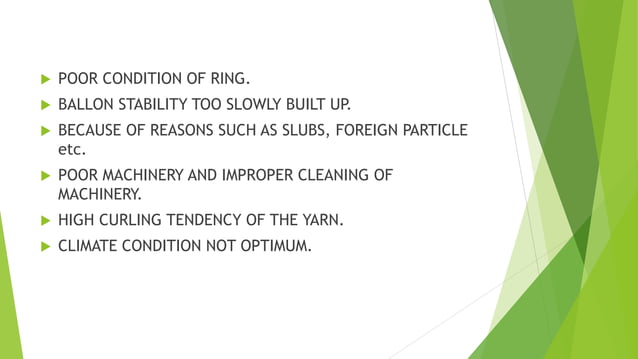 End breakage at ring frame. Ring frame machine breakage | PPT