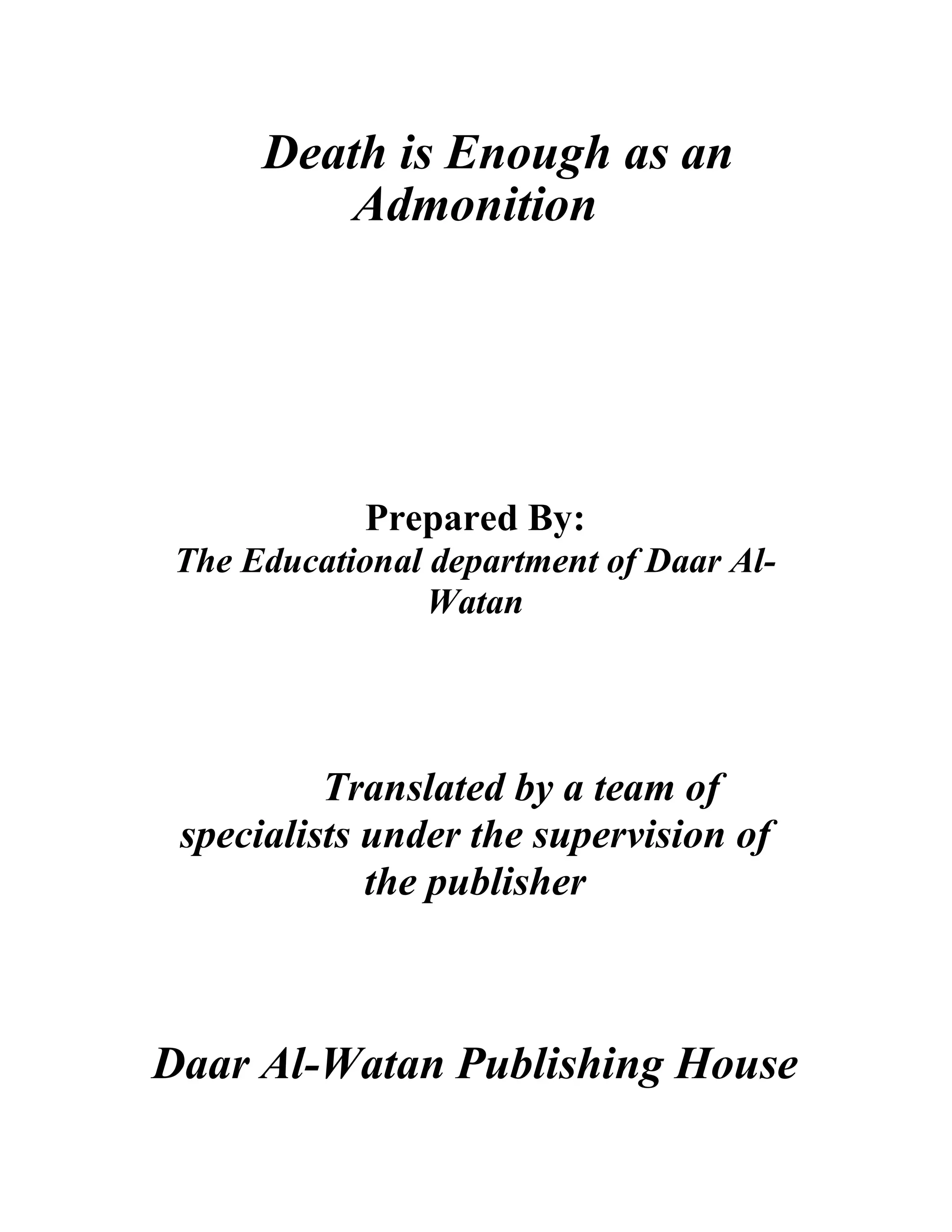 En death is_enough_as_an_admonition | PDF