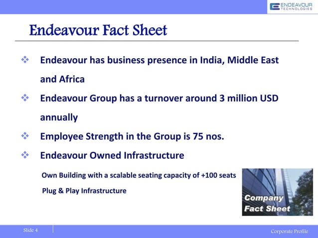 Endeavour corporate profile | PDF | Management Consulting Industry ...